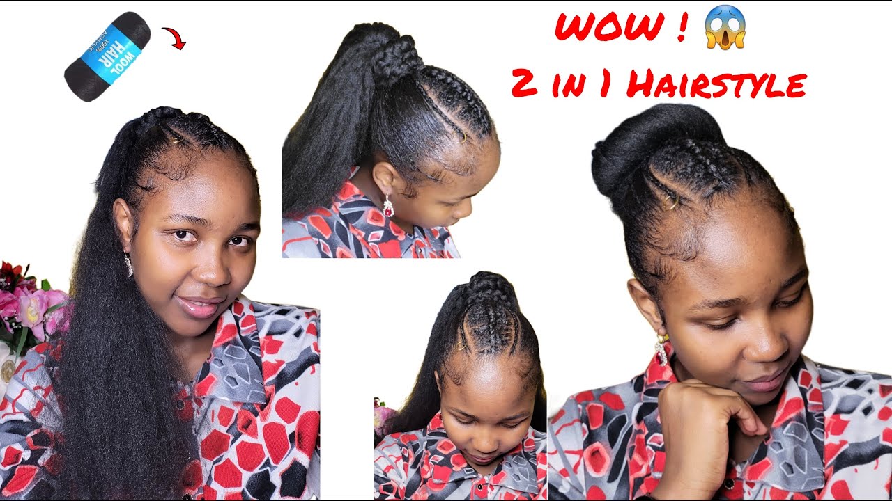 Simple and Affordable 2-in-1 Hairstyle: Brazilian Wool Made Easy 🔥 ...