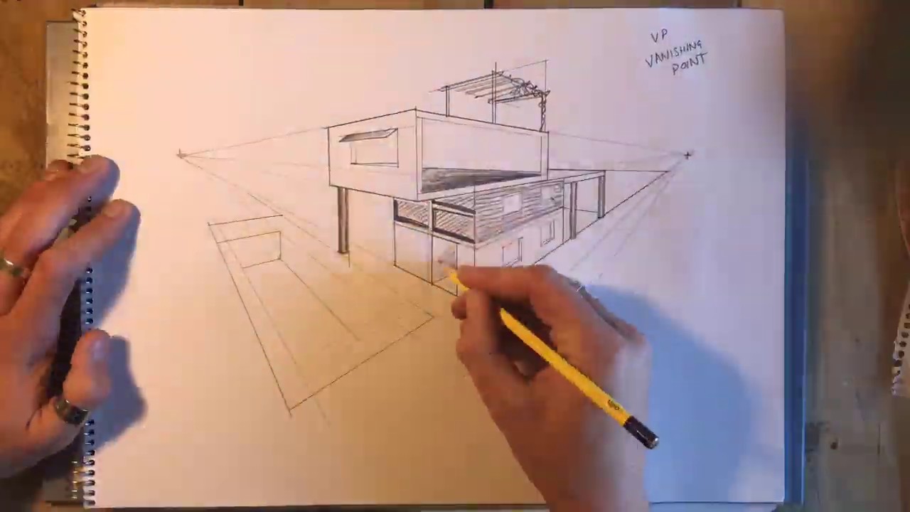 An introduction to 2 points perspective - YouTube