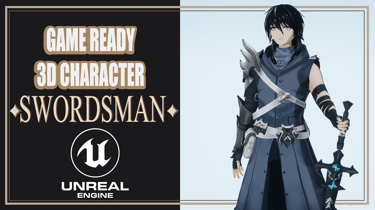 GAME 3D MODEL- ANIME GUY- SWORDSMAN- UE4 - YouTube
