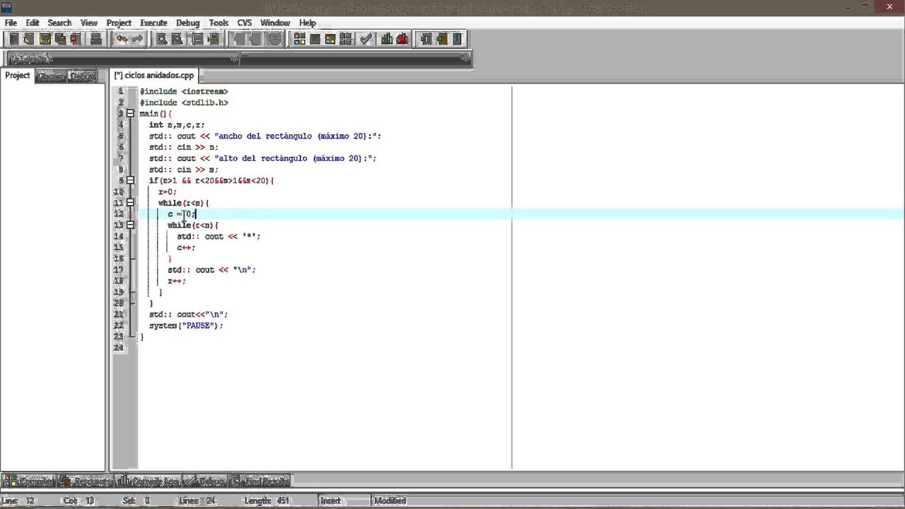 Programa que imprime rectangulo de asteriscos - YouTube
