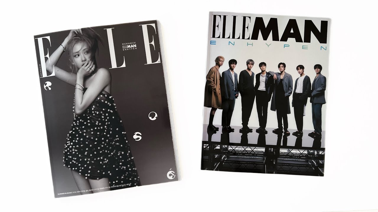 Unboxing: BLACKPINK ROSE COVER ELLE MAGAZINE & ENHYPEN ELLE MAN JUNE ...