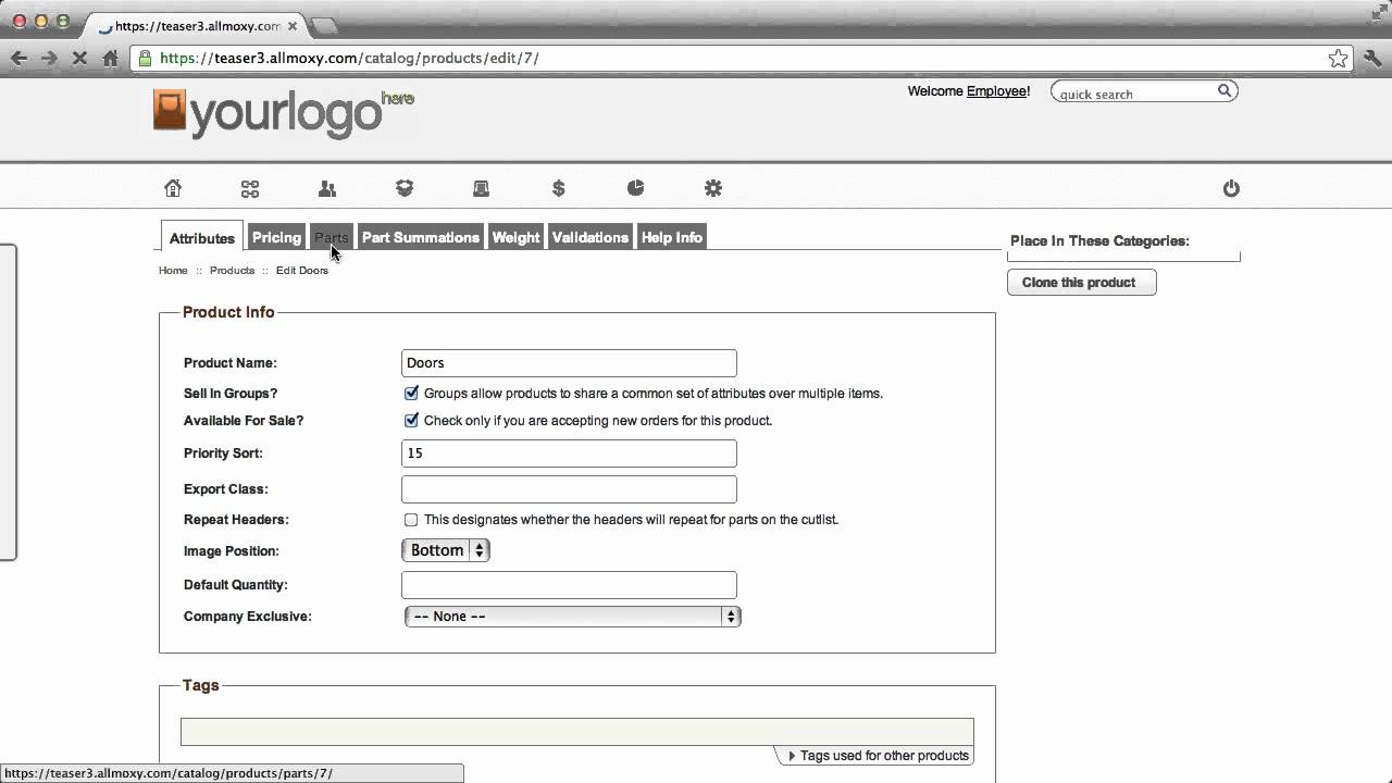 How to add a 'quantity' attribute to a part in Allmoxy - YouTube