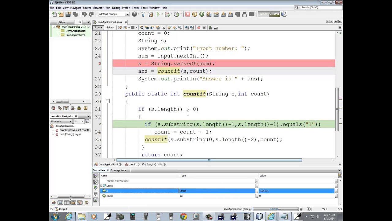 Java Programming - Recursion - Character Count Example - YouTube