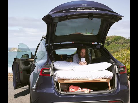 Model Y accommodate 2 adults + 2 kids for camping