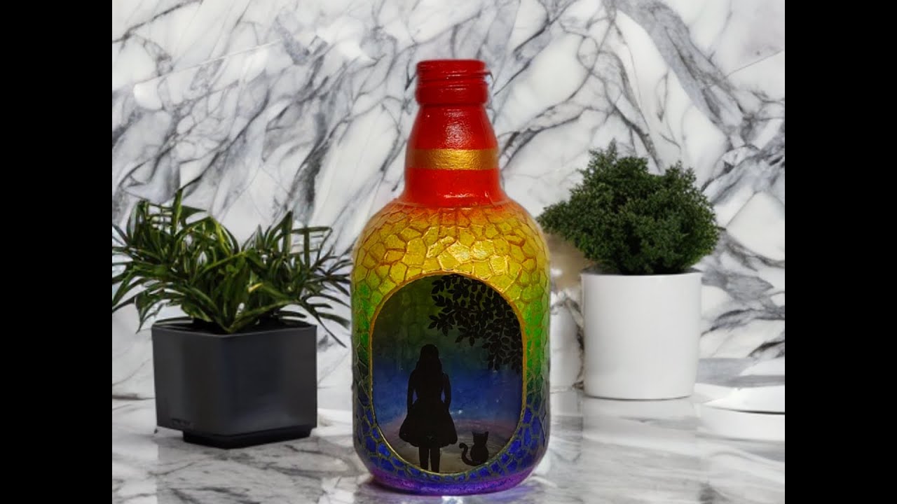 Transforming An Old Monk Bottle Into A Stunning DIY Art Piece! - YouTube