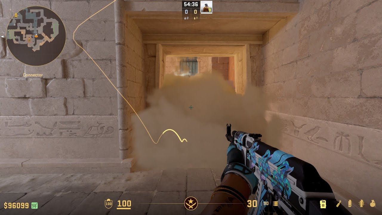 CS2 Anubis // B Cave/Ramses towards Water Smoke from T-Spawn (T-side ...