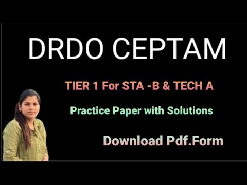 DRDO CEPTAM 10 TIER 1 Practice Paper With Solutions Download now # ...