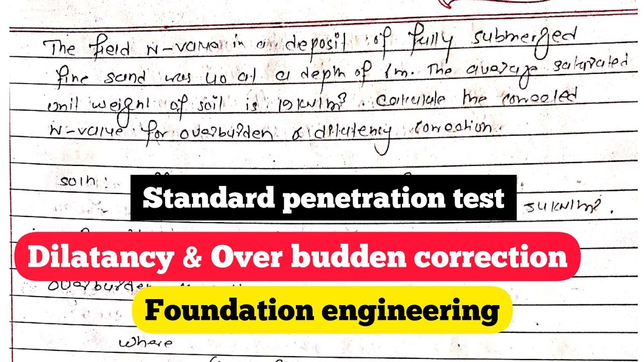 Numerical | Overburden & dilatancy correction | Standard penetration ...