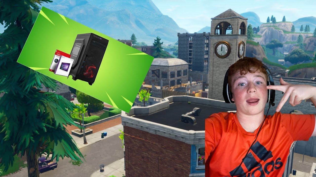 Playing fortnite on the Shinobee gaming pc - YouTube