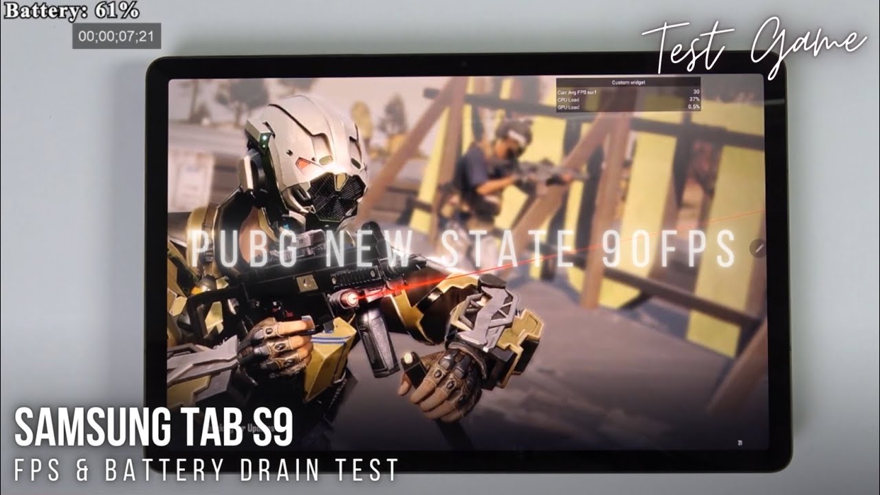 Samsung Galaxy Tab S9 test game PUBG New State Ultra 90 FPS - YouTube