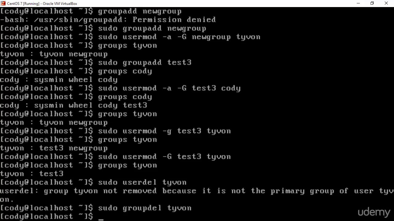 14. User management part 2 (userdel, groupdel, usermod) - YouTube