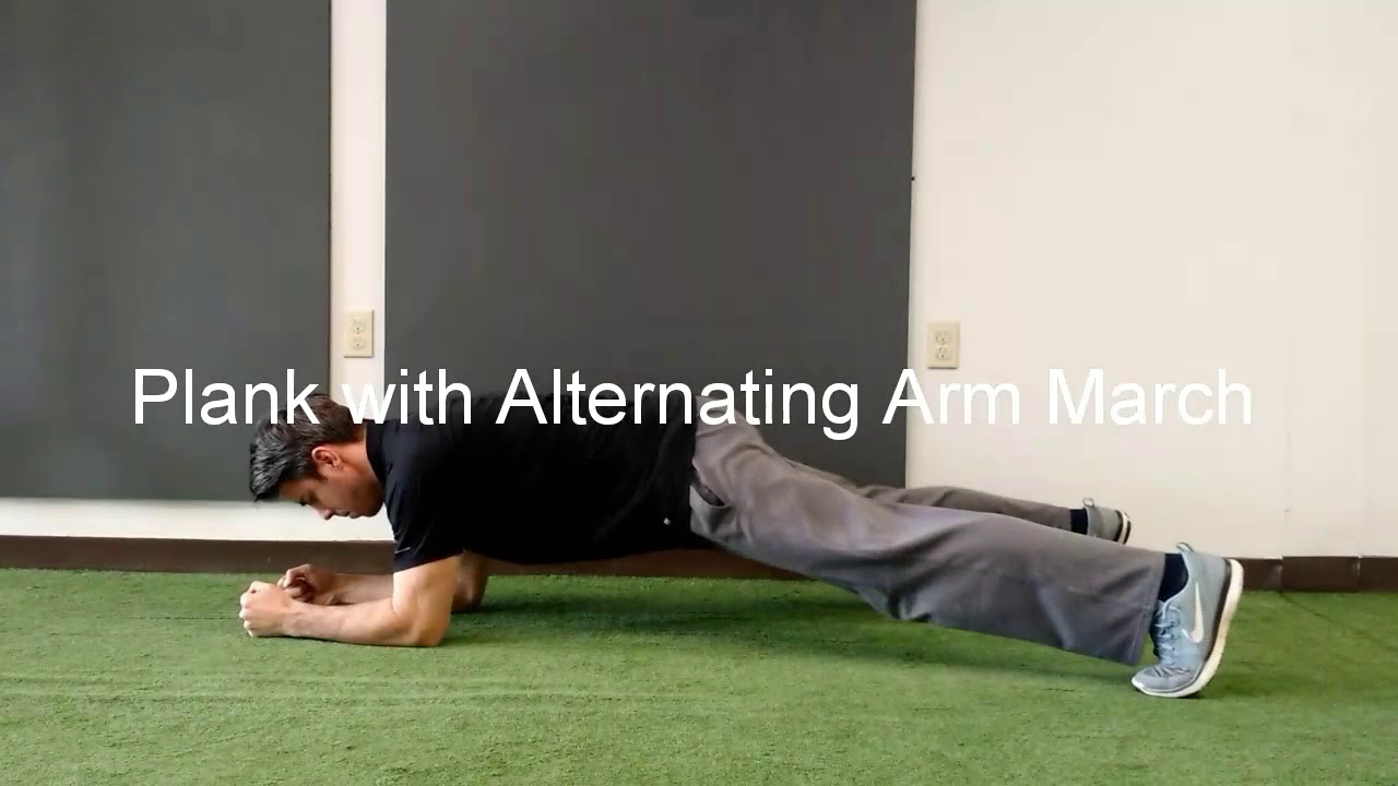 Plank (Prone Bridge) with Alternating Arm March - YouTube