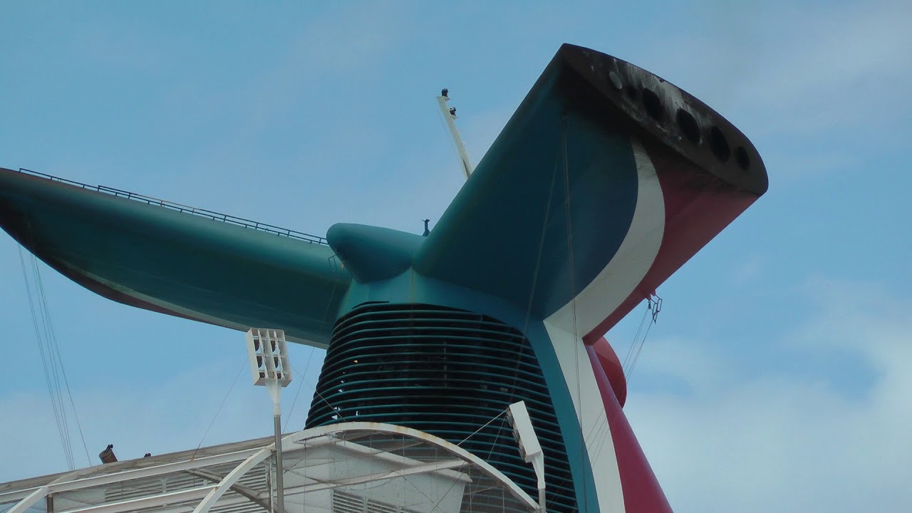 zoomed close-up of exhaust funnels of Carnival Magic in Charlotte ...