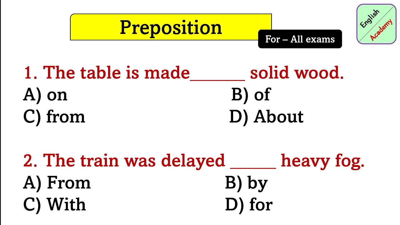 #prepositions practice set (44) questions for all exams # ...