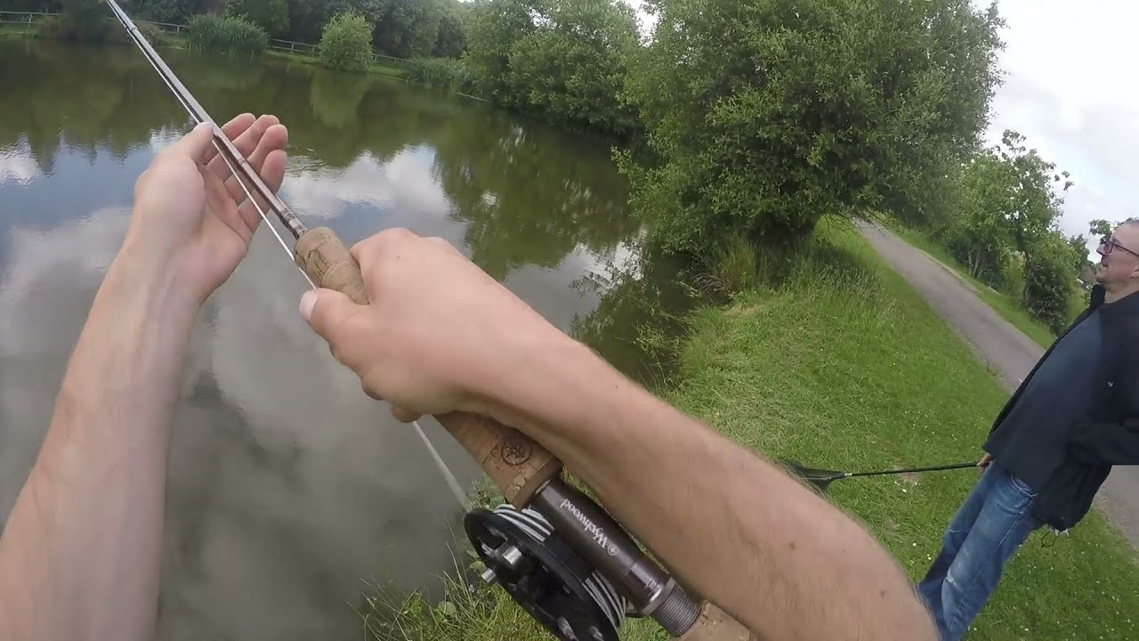 Fly fishing for carp with dog biscuits Frant Lakes - YouTube