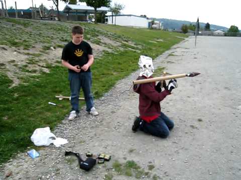Homemade RPG-7 epic fail - YouTube