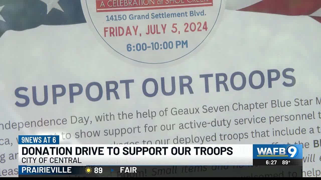 Donation drive in Central to help support our troops - YouTube