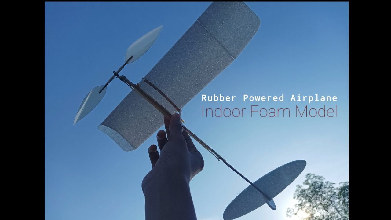 Pesawat Tenaga Karet 2× Terbang MAX Indoor Foam Model Rubber Powered ...