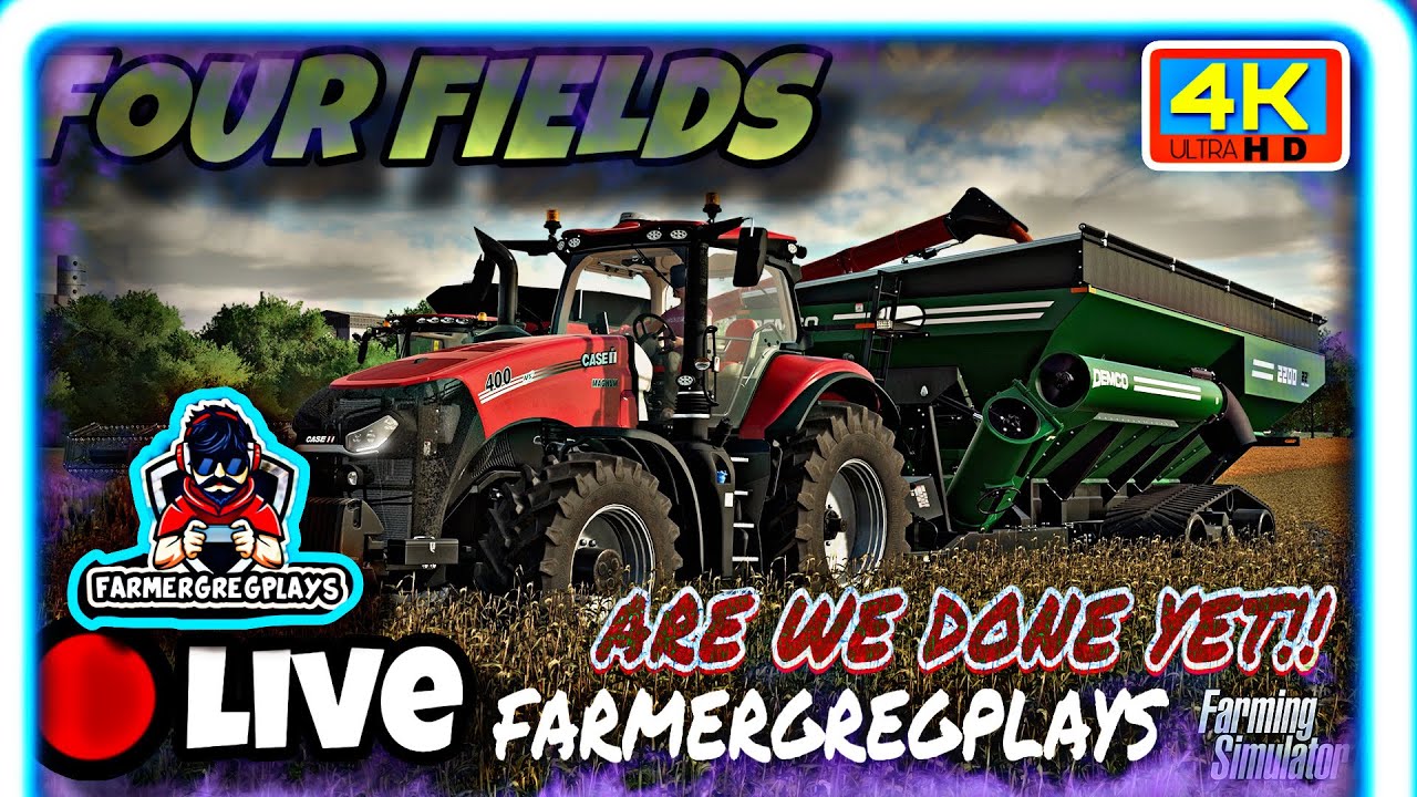 Four Fields Farm Harvestin Grass Big Field - FARMERGREGPLAYS - YouTube