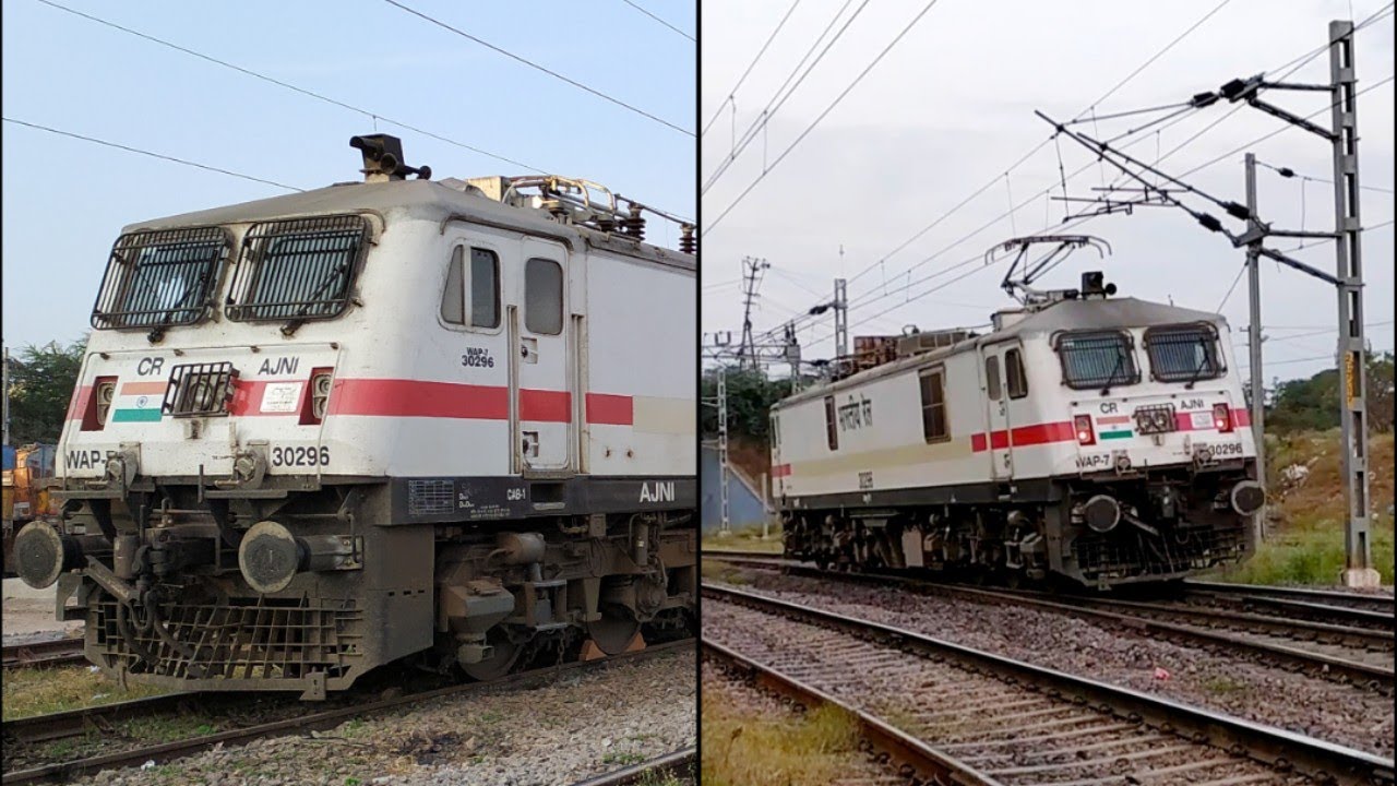 Rare visitor - Ajni WAP-7 #30296 was spotted 2 times (idle and during ...