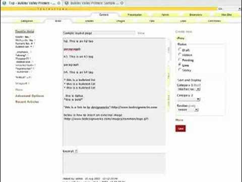 Textpattern Tutorials - 1 - YouTube