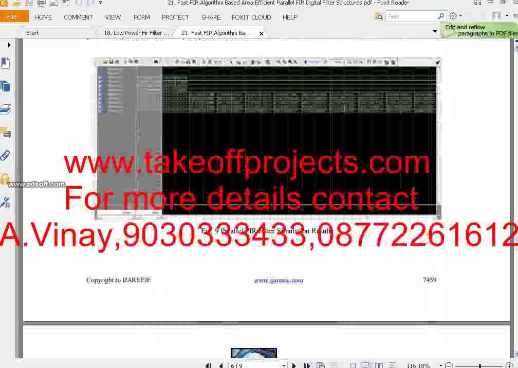 Fast FIR Algorithm Based Area Efficient Parallel FIR Digital Filter ...