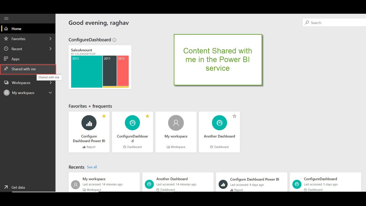 View Shared Content In Power BI Service - YouTube
