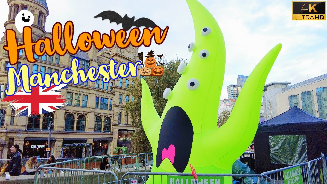 Halloween in Manchester England United Kingdom - Walking Tour 4K UHD ...