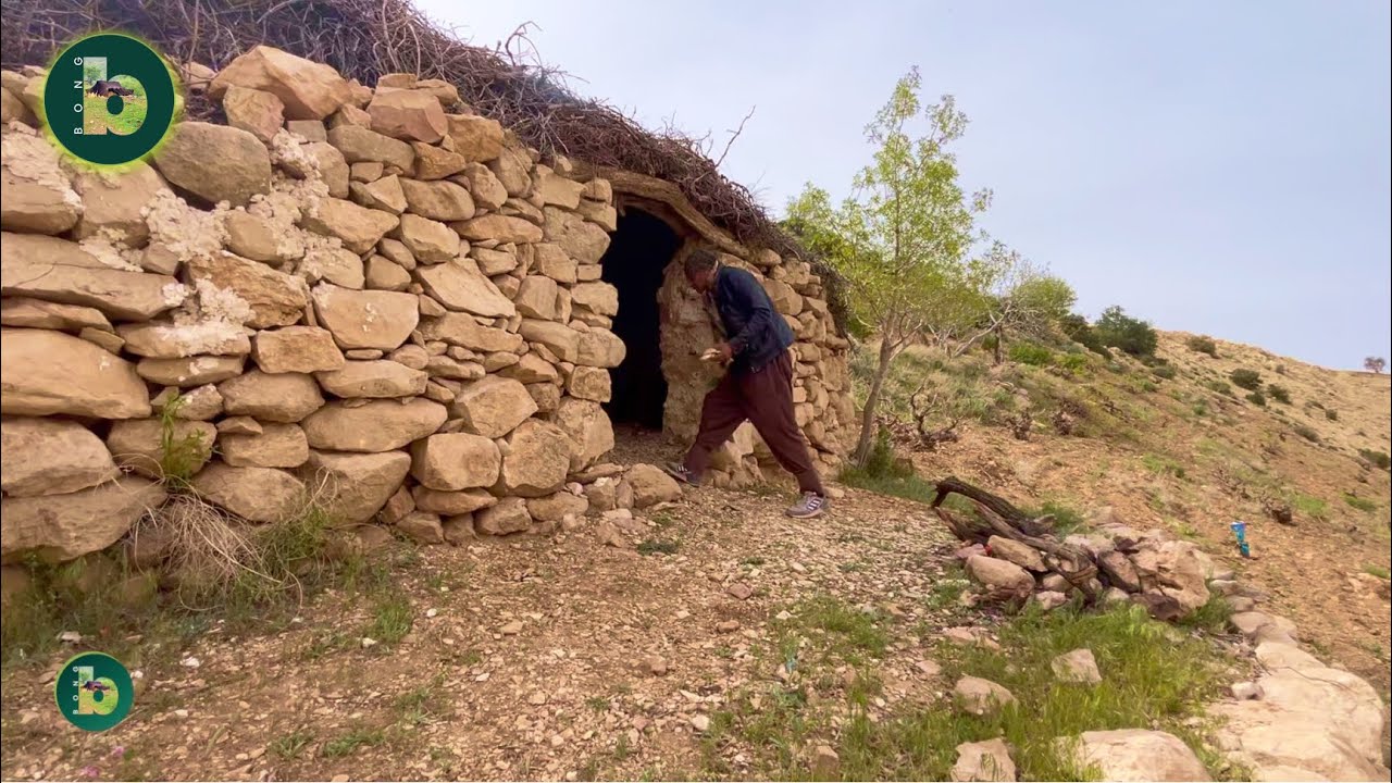 A nomadic village man in a stone house: Breakfast prepared by a nomadic ...