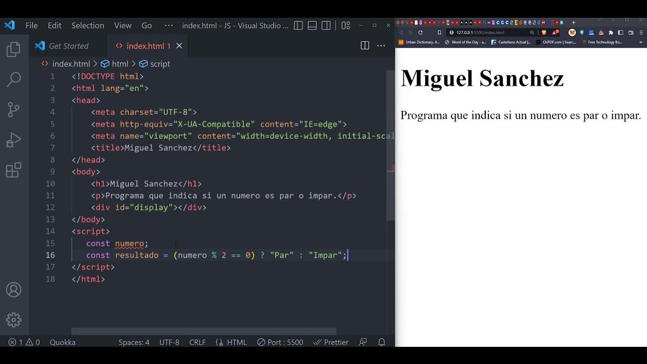 Programa que verifica si un numero es par o impar en Javascript - YouTube