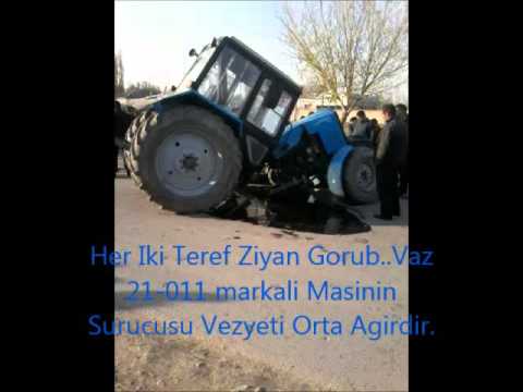 32-ler kendinde Bas Vermis Yol Qezasi