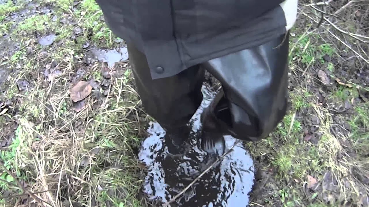 Heavy Duty Waders in winter mud, cold water (PROS waders) - YouTube