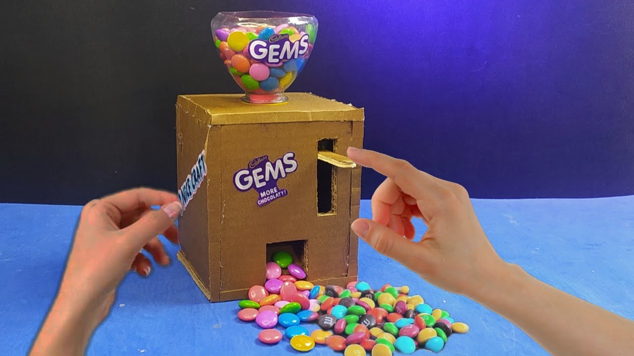 Gems Dispenser Machine From Cardboard || Candy Vending Machine - YouTube