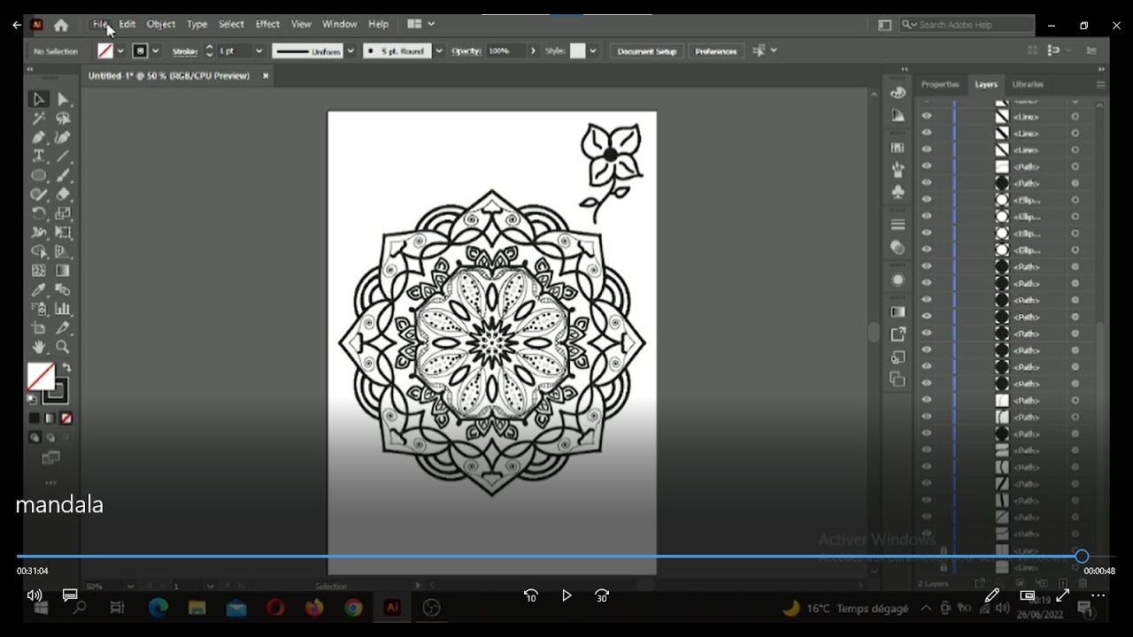 How to create Mandala design in Adobe Illustrator - YouTube