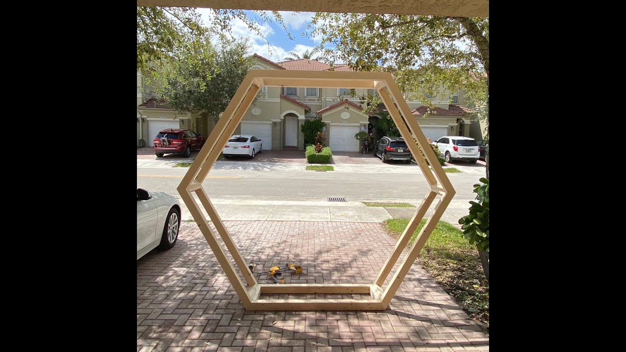 DIY Double Hexagon Wedding Arch - YouTube