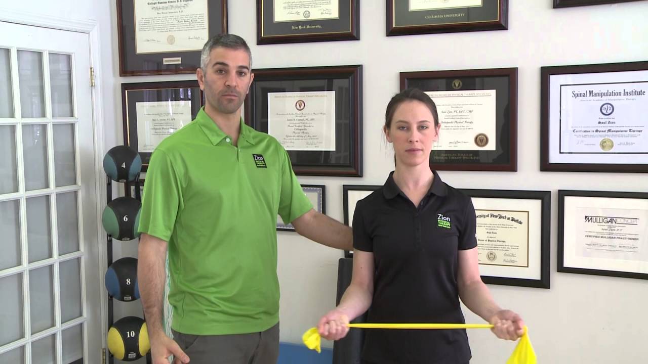 Shoulder Exercise - Standing Bilateral Shoulder ER - Zion Physical ...