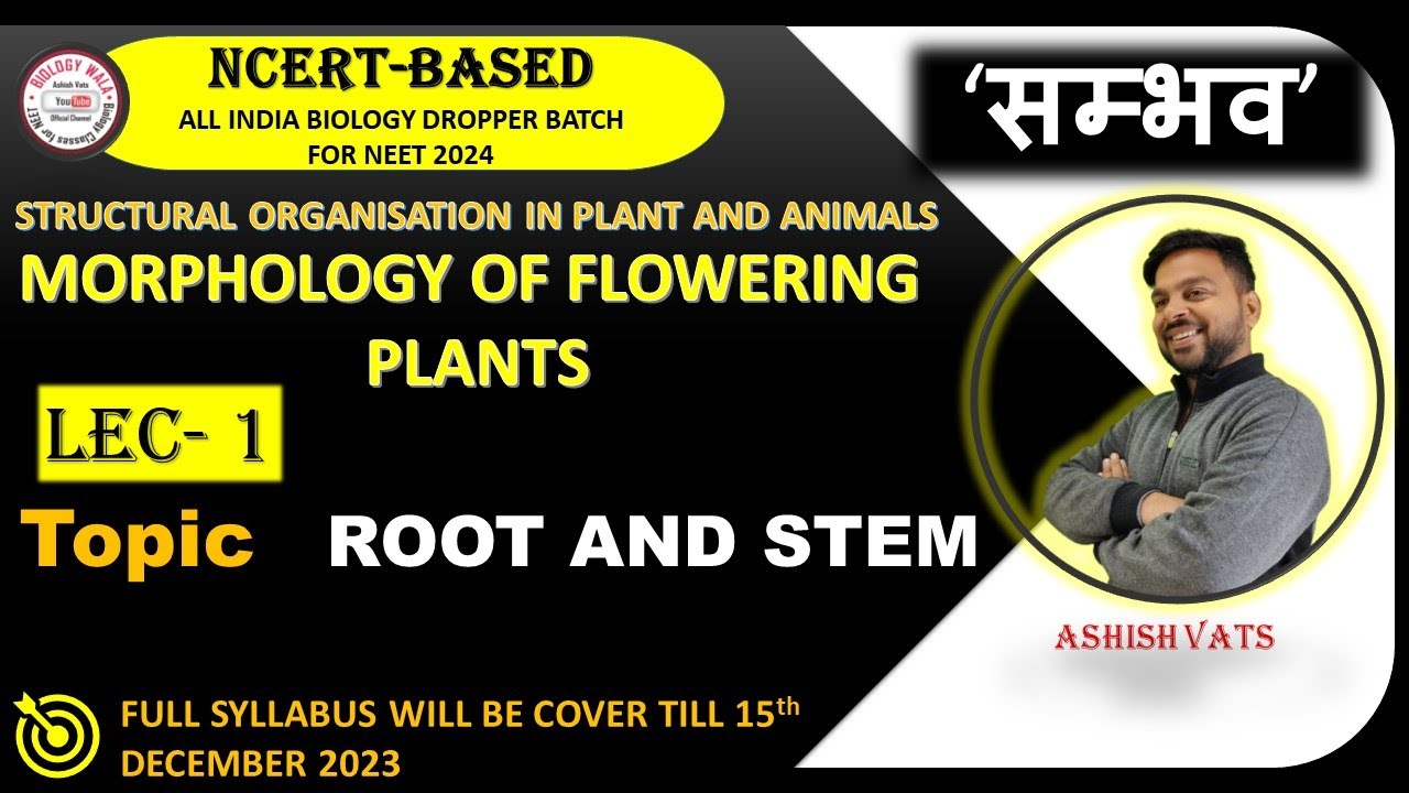 LEC- 1 MORPHOLOGY OF FLOWERING PLANTS| ROOT|STEM| NEET DROPPER BIOLOGY ...