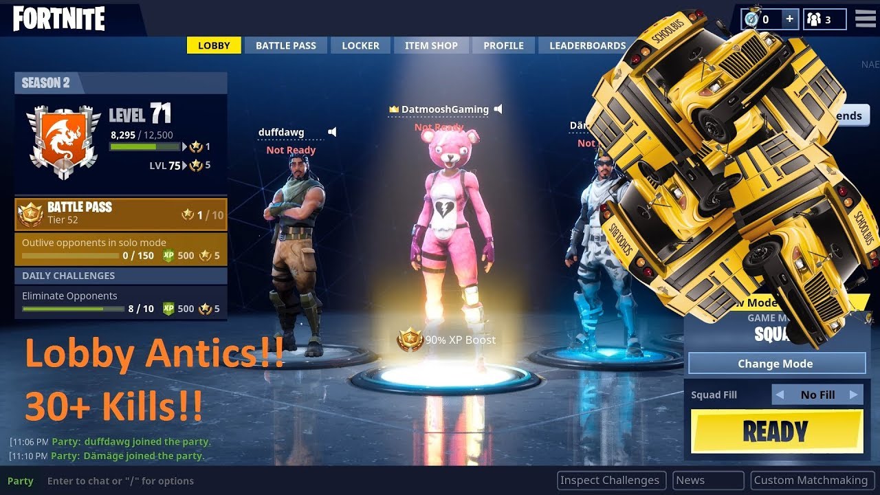 Lobby Antics!! + 30x Kill Squad Win!! (Fortnite BR) - YouTube