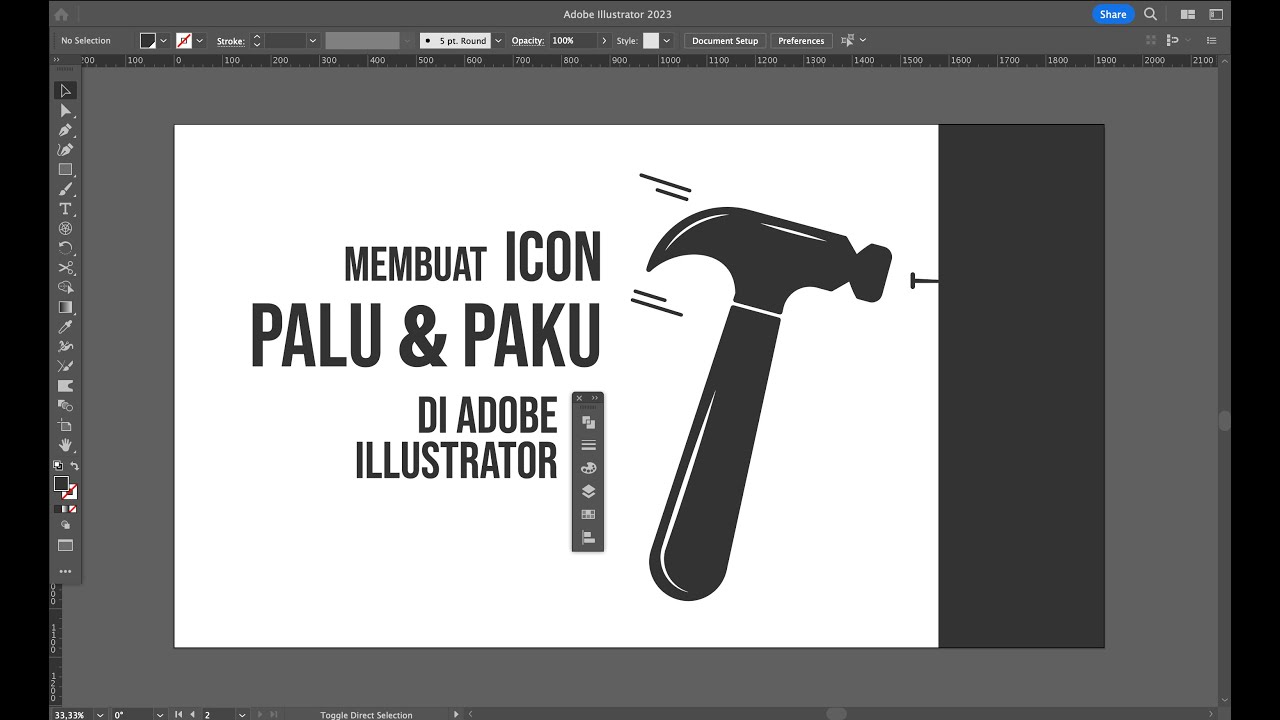 Cara Membuat icon Palu dan Paku - YouTube