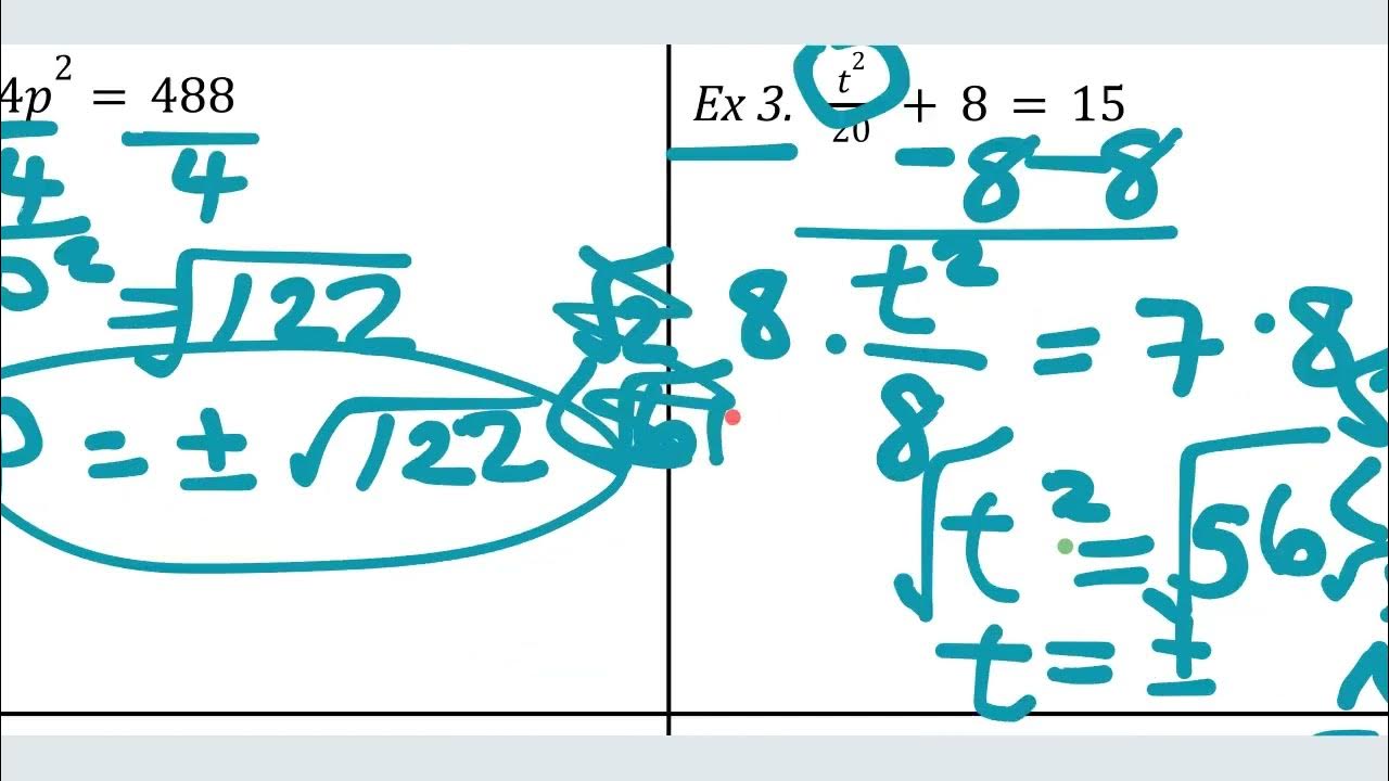 2 3 square root property solve a quadratic equation - YouTube