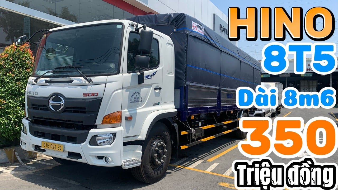 Đánh Giá Hino 8T5 Thùng Mui Bạt | Giá Lăn Bánh Hino 8T5 - YouTube