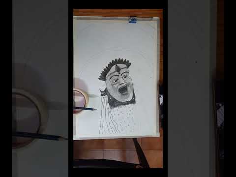 #kantara# mask# drawing # graphite pencil # ️ ️ ️ ## Shade work ...