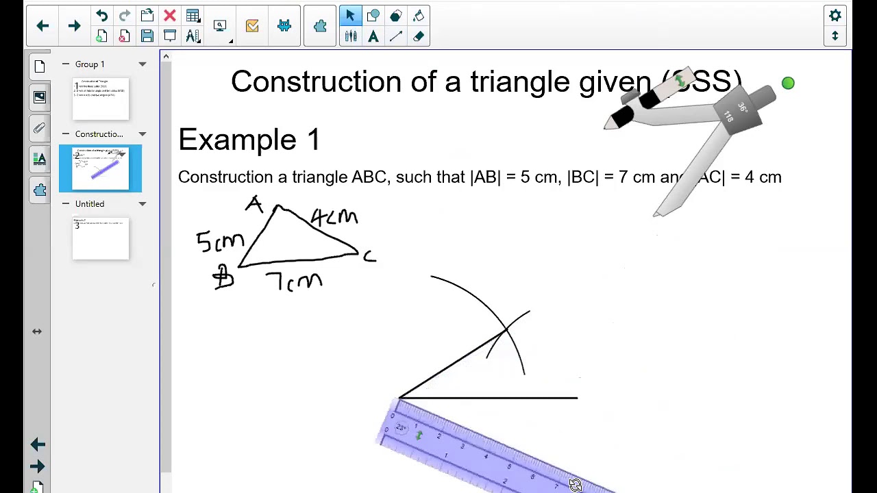 Construction of Triangles SSS PART 1 - YouTube