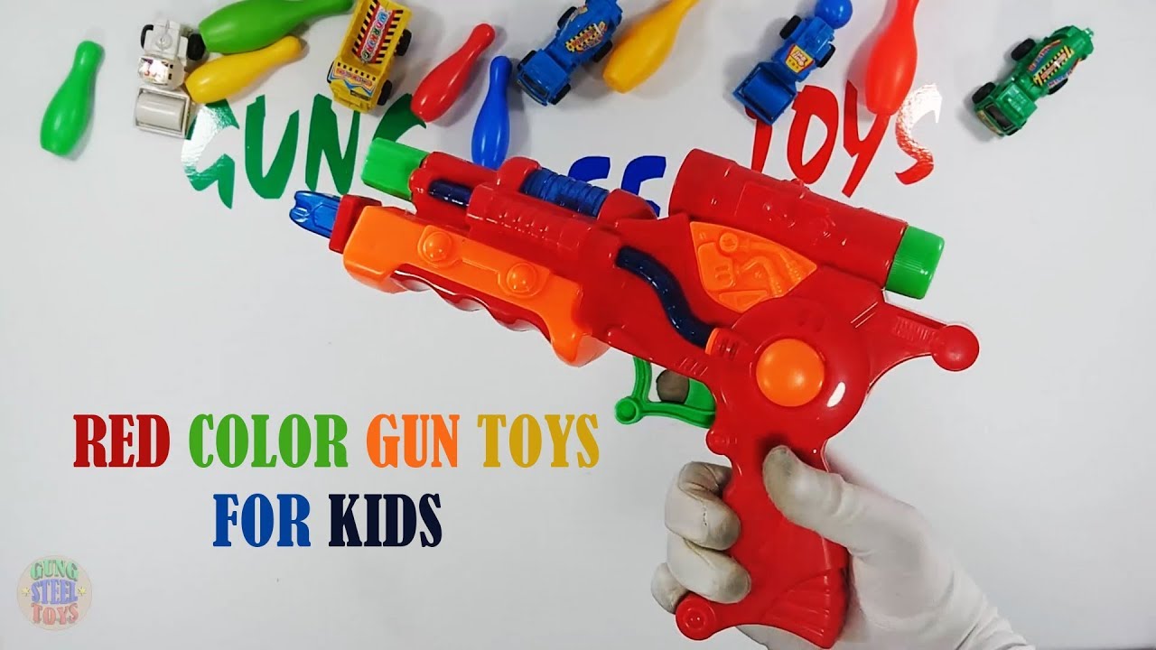 Red Color Gun Toys For Kids With Sound - Gun Toys For Kids Playing ...