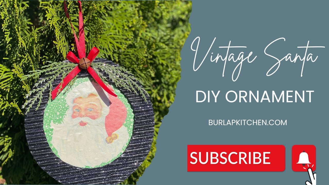 Easy Vintage Santa DIY Ornament - Cardboard Craft Idea - YouTube