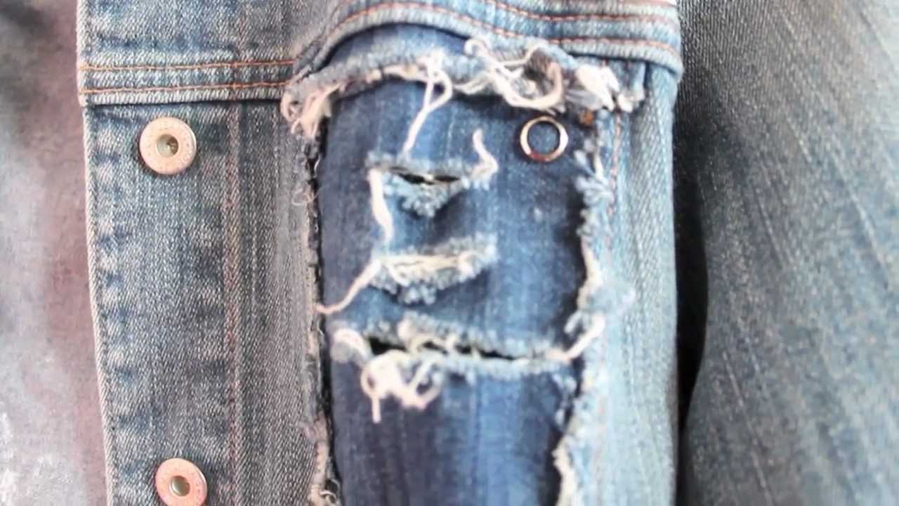 DIY: Distressed Denim Jacket inspired by Acne SS12 + Current Elliott ...