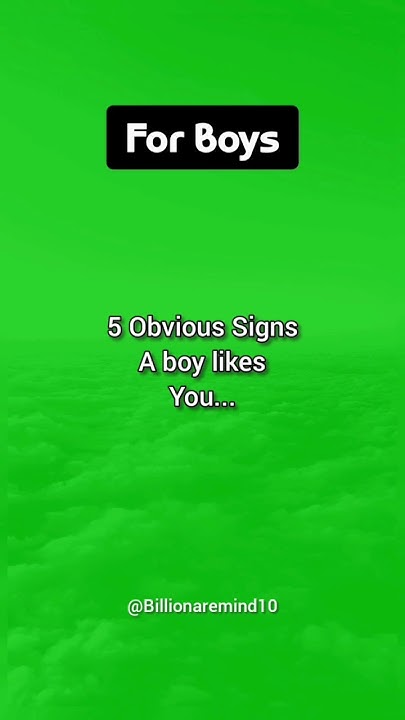 5 Obvious Signs A Boy Likes You... #shorts - YouTube