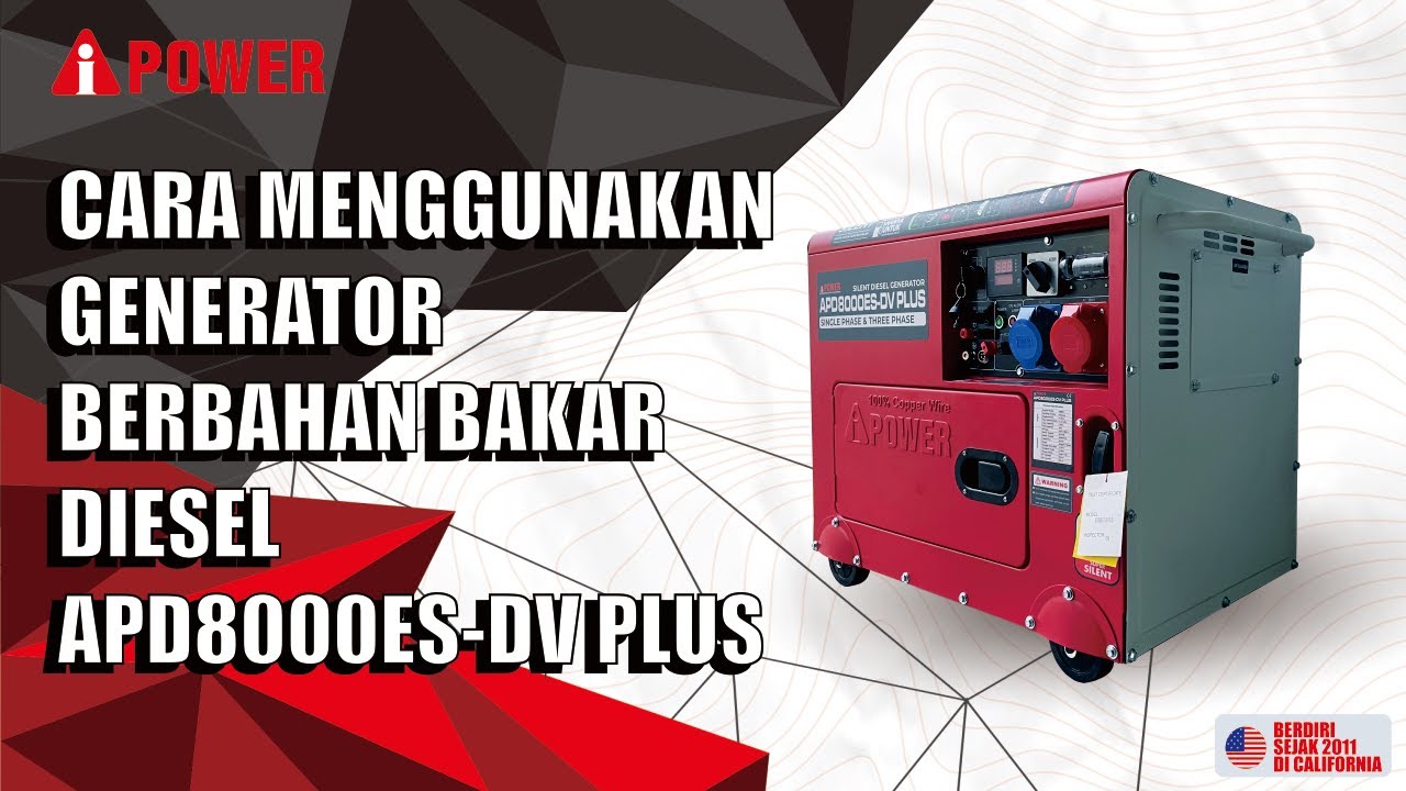 AIPOWER - CARA MENGGUNAKAN & RUNNING TEST GENSET DIESEL APD8000ES-DV ...