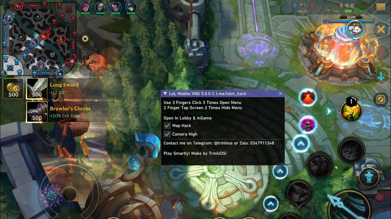 LoL Wild Rift 5.0 iOS Hack - Map Hack, Drone View, Show Eye, Teemo ...