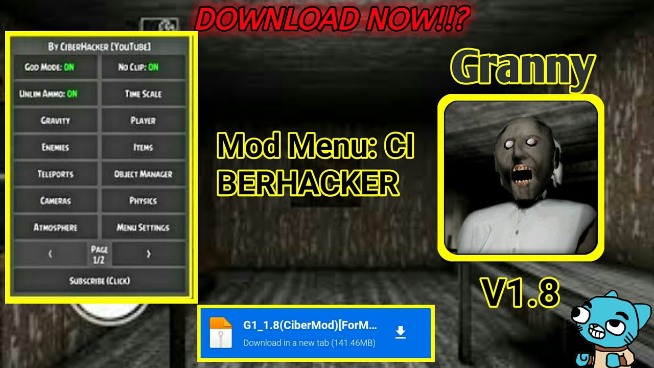 Granny V1.8 Mod Menu - GumballVN - YouTube
